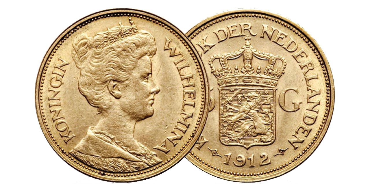 Gouden vijf gulden - Inkoop gouden munten o.a. gouden vijfje 1912